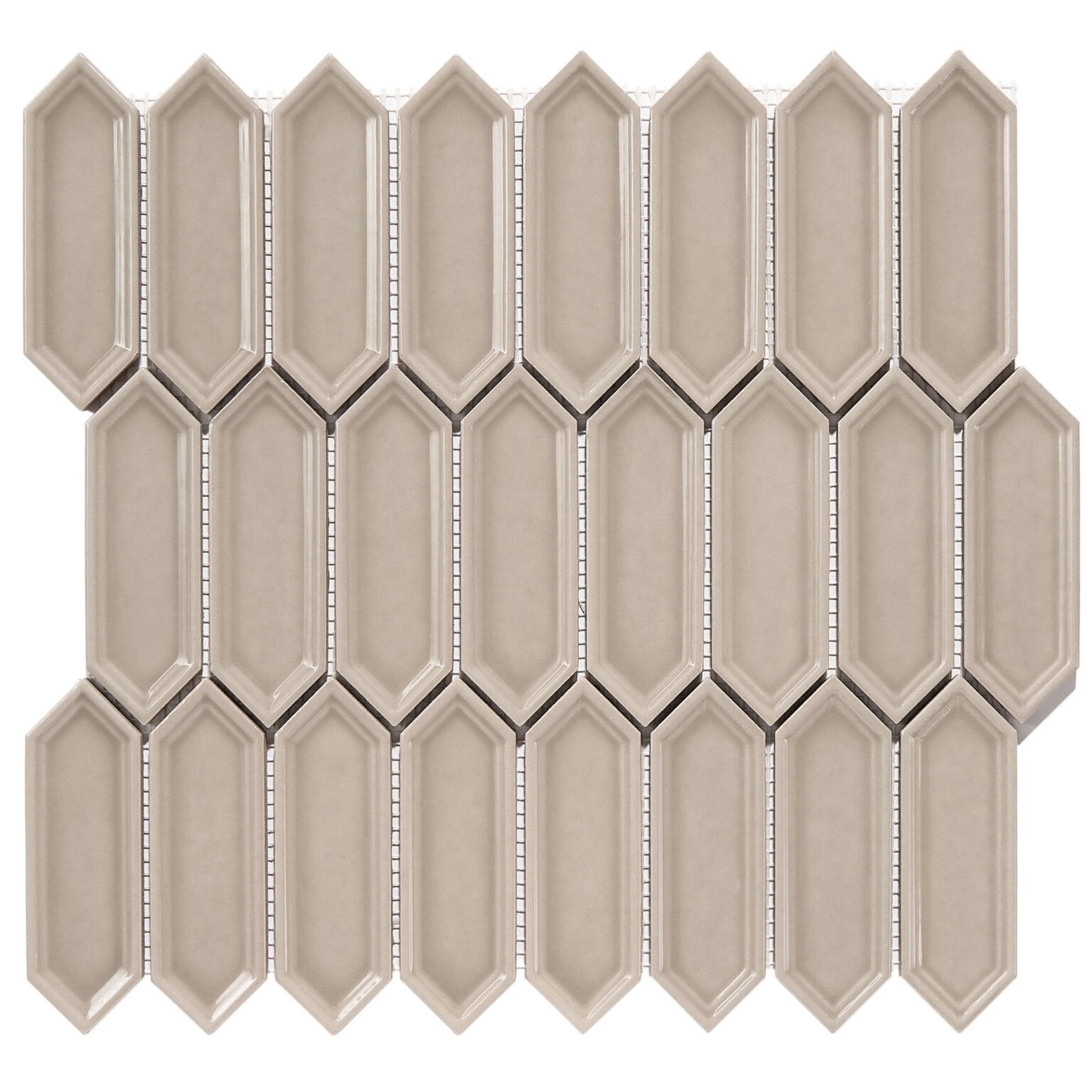 Forio 1.2" x 4.2" Picket Taupe Glossy Porcelain Mosaic Tile - Tiles ...
