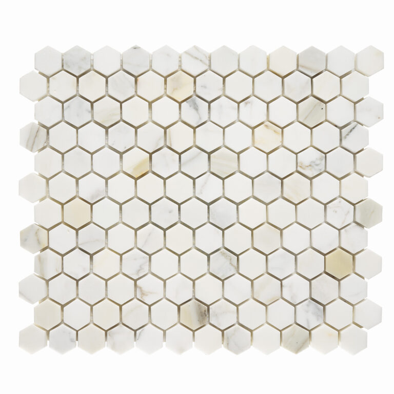 Calacatta Marble 1" x 1" Honeycomb Honed Mosaic Tile - TilesnThings ...