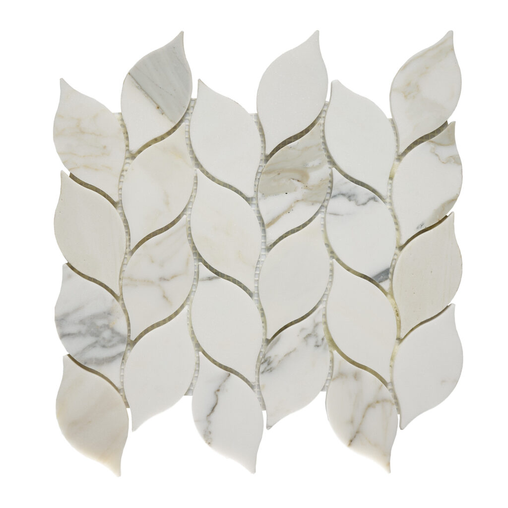 Calacatta Marble Leaf Honed Mosiac Tile - TilesnThings | Online Tile ...