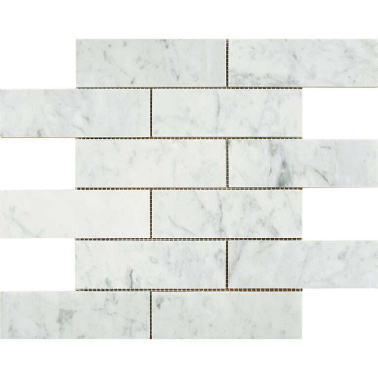 Carrara Marble 2" x 6" Brick Polished Mosiac Tile - TilesnThings ...
