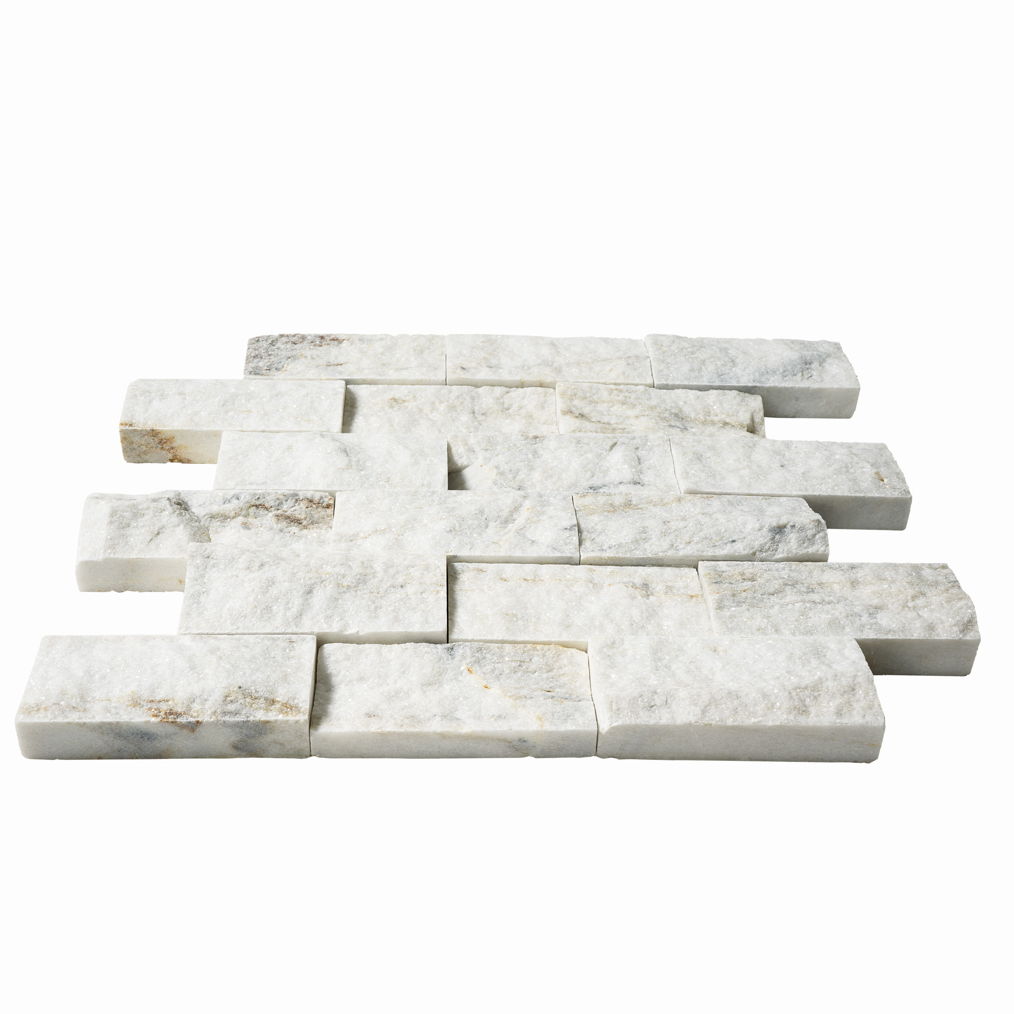 Pale Gray Marble 2" x 4" Split Face Mosaic Tile - Tiles'nThings ...