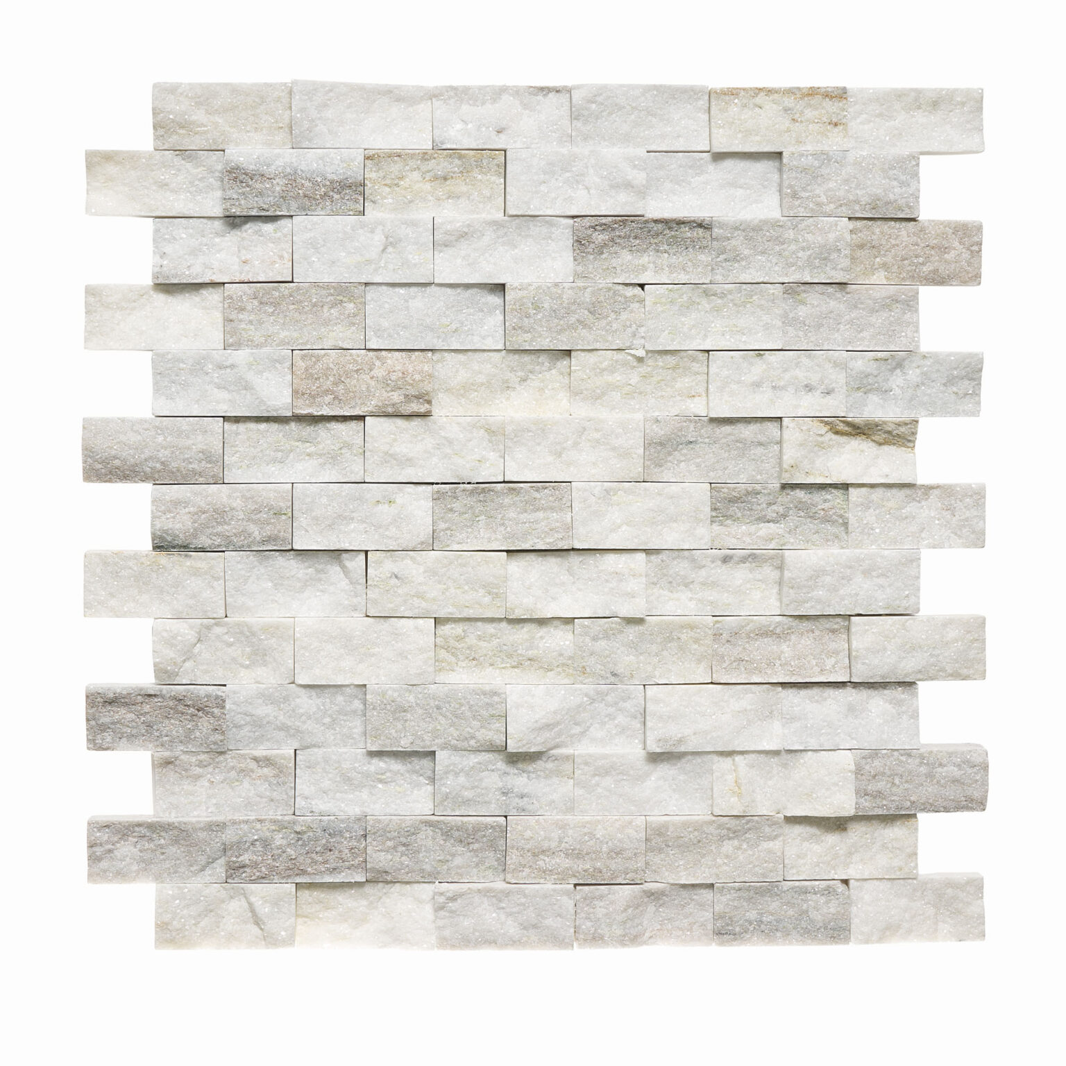 Pale Gray Marble 1" x 2" Split Face Mosaic Tile - Tiles'nThings ...