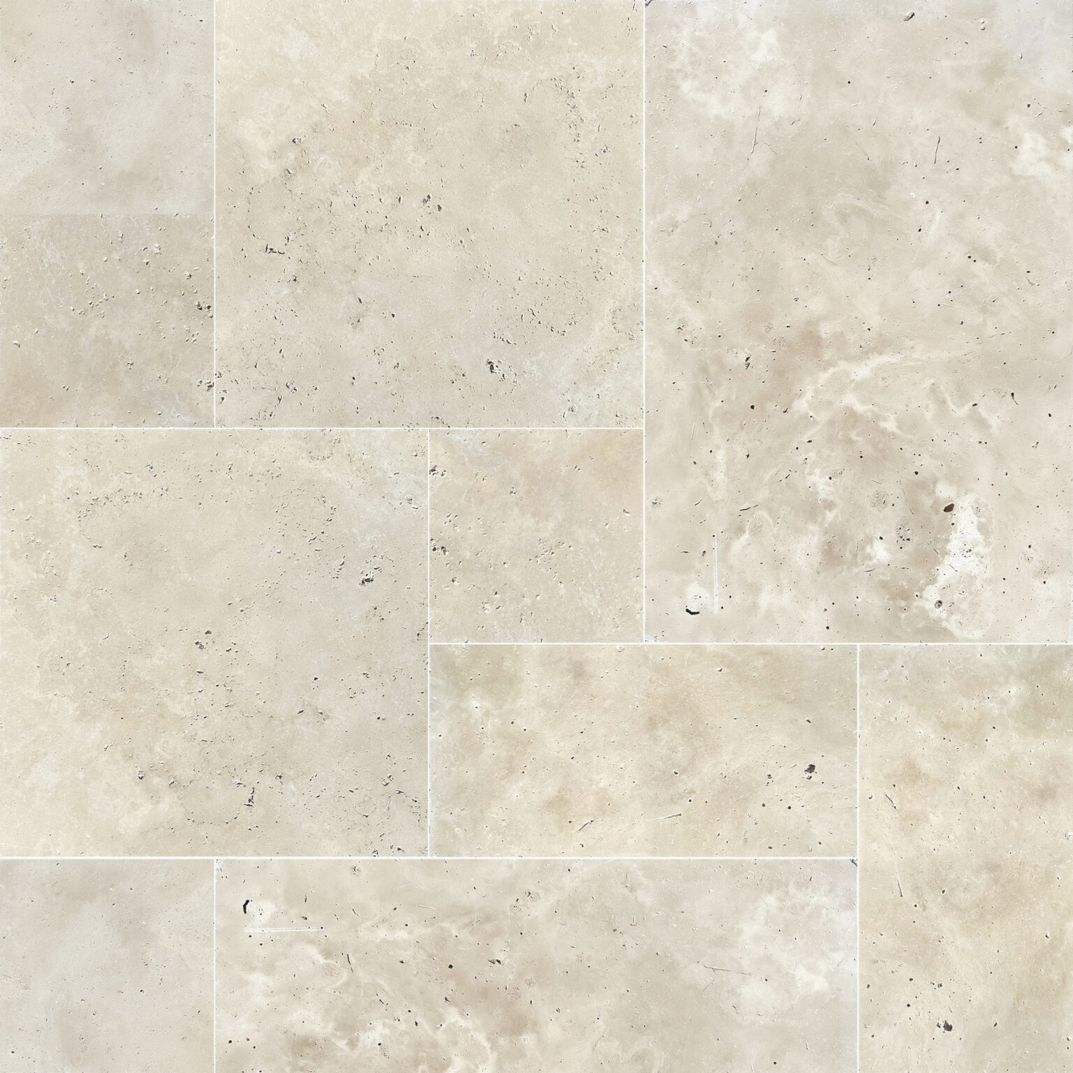 Ivory Travertine 1.2 inch French Pattern Tumbled Premium Paver - Tiles ...