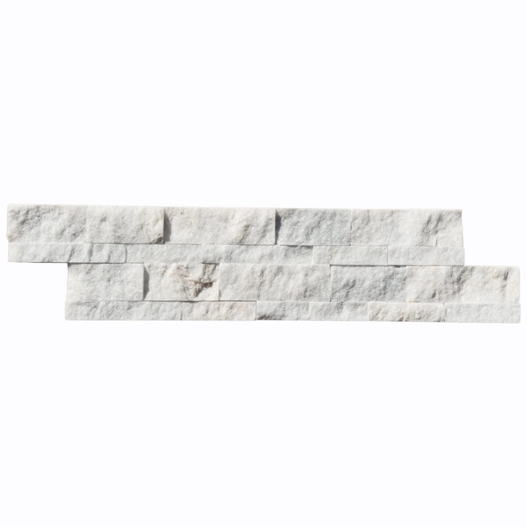 Pale Gray Marble 6" x 24" Split Face Ledger Panel Mosaic Tile - Tiles ...