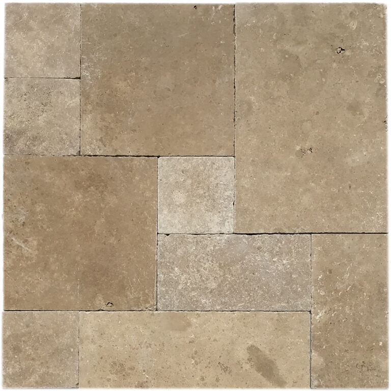 Tuscany Brown Travertine French Pattern Tumbled Tile - Tiles'nThings ...