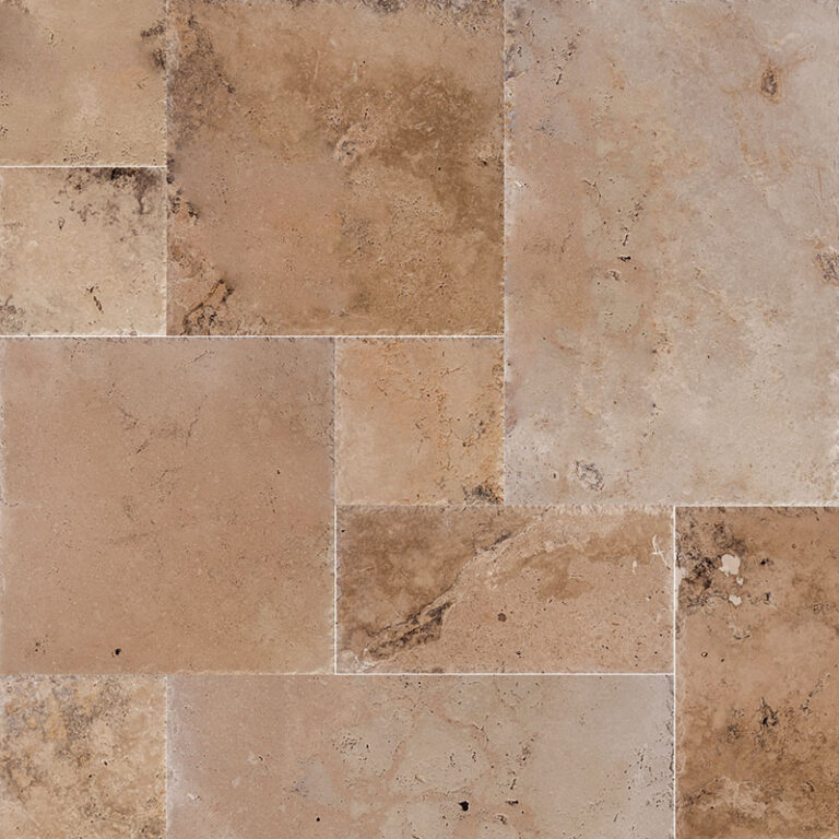 Pavilion Travertine French Pattern Chiseled and Brushed Tile ...