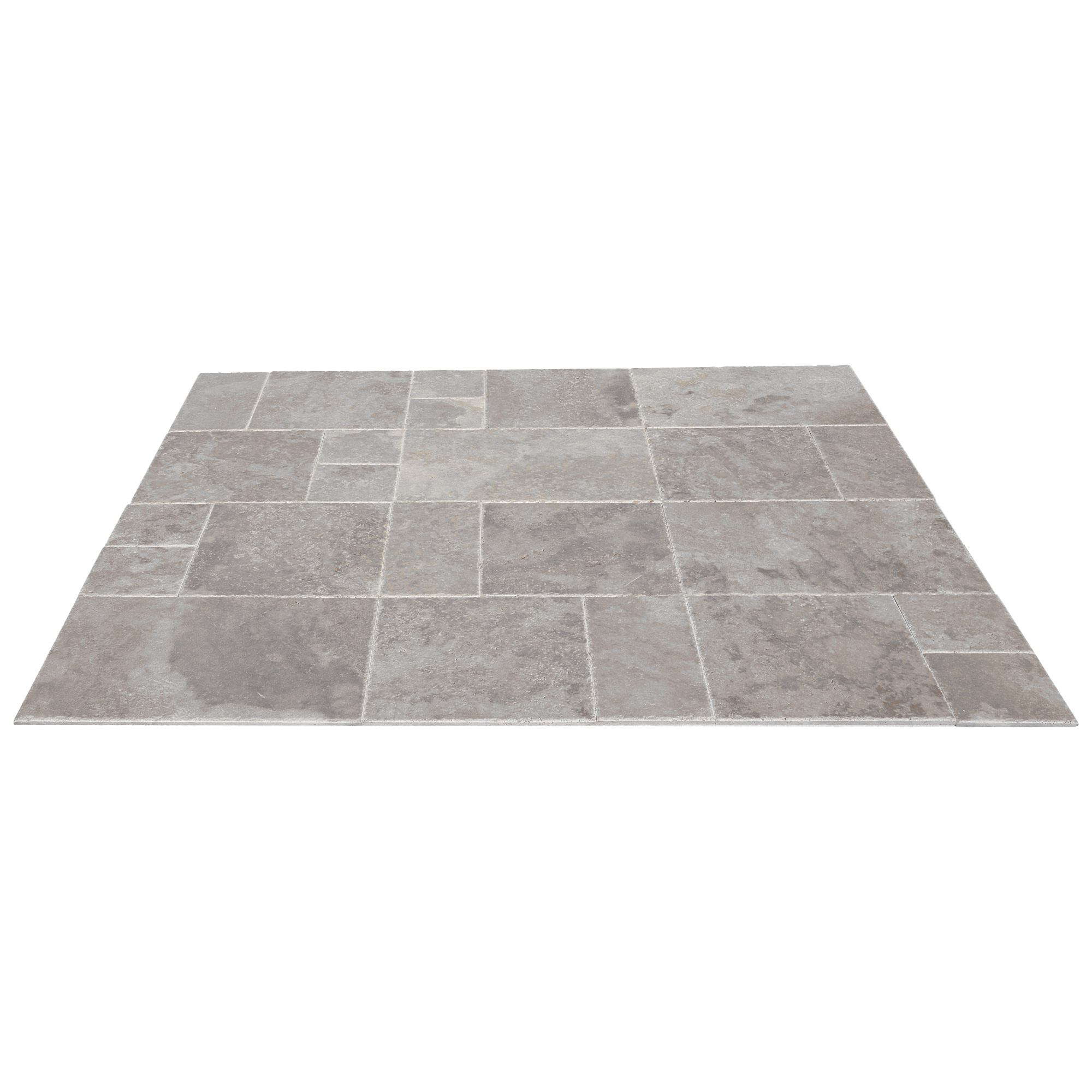 Argento Travertine French Pattern Chiseled and Brushed Tile - Tiles ...