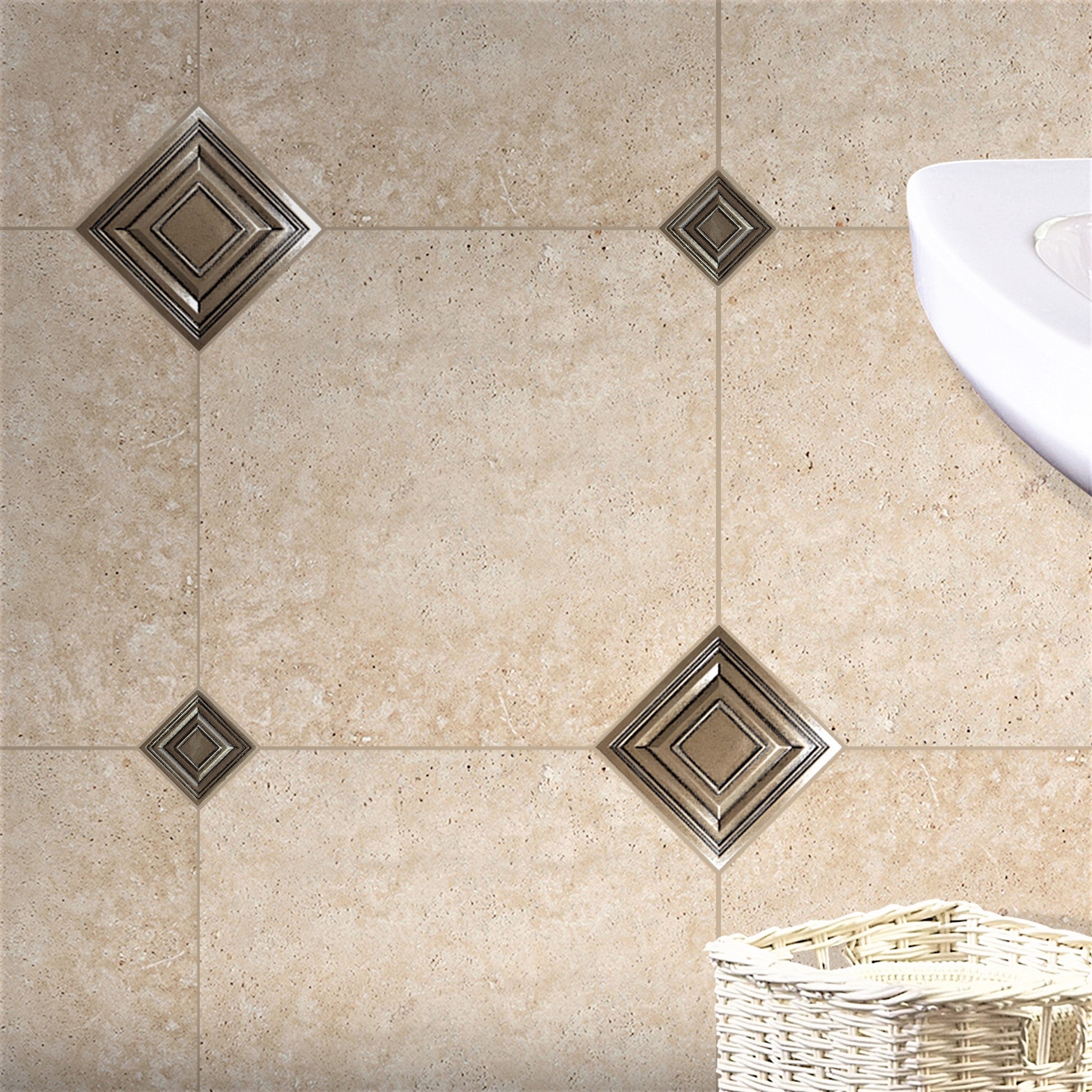 Custom Metal Insert Tile Bronze 2x2 - Tiles'nThings | Online Tile Store ...