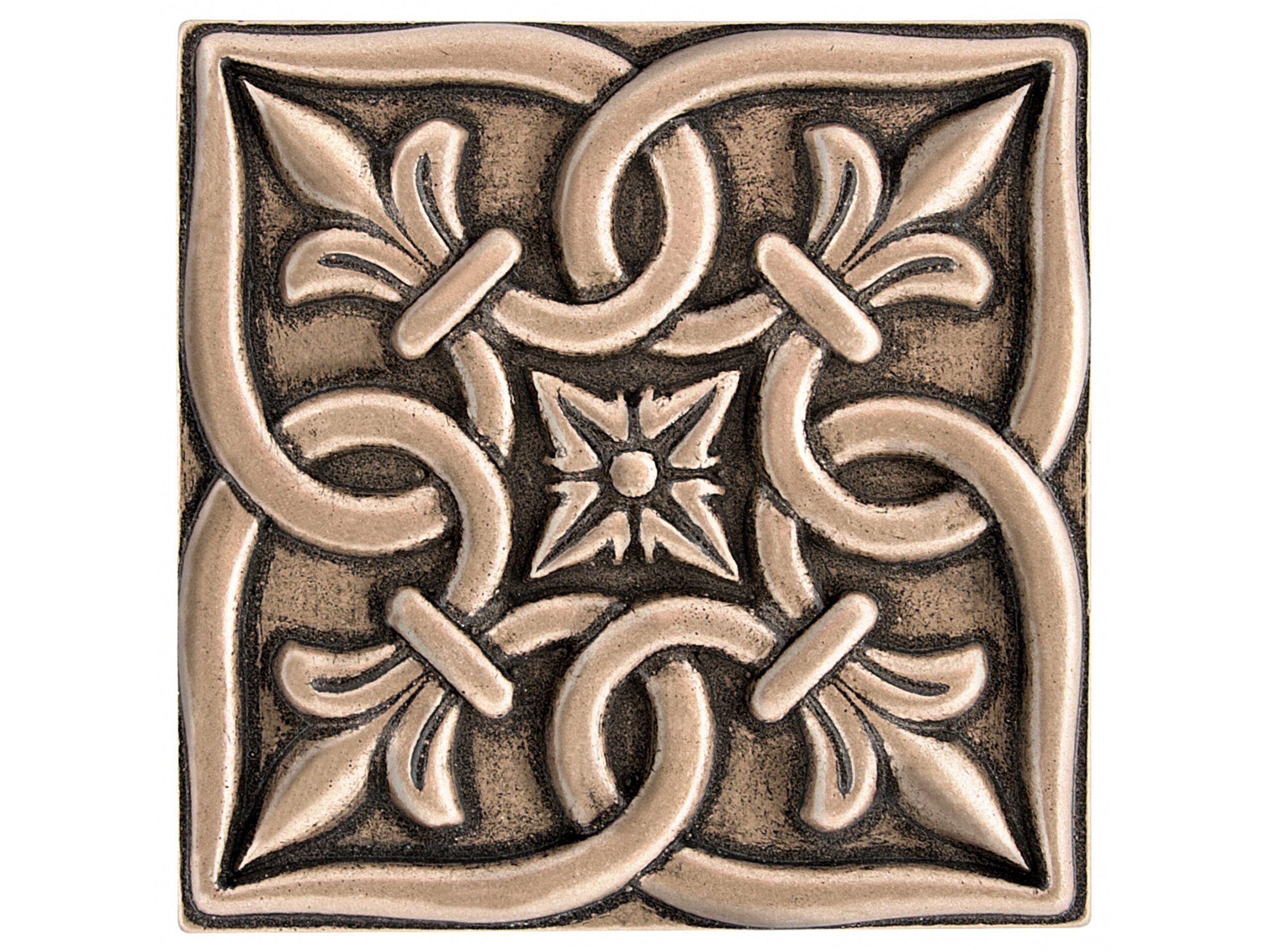 Romance Decorative Metal Insert Tile Bronze 4" x 4" - TilesnThings ...