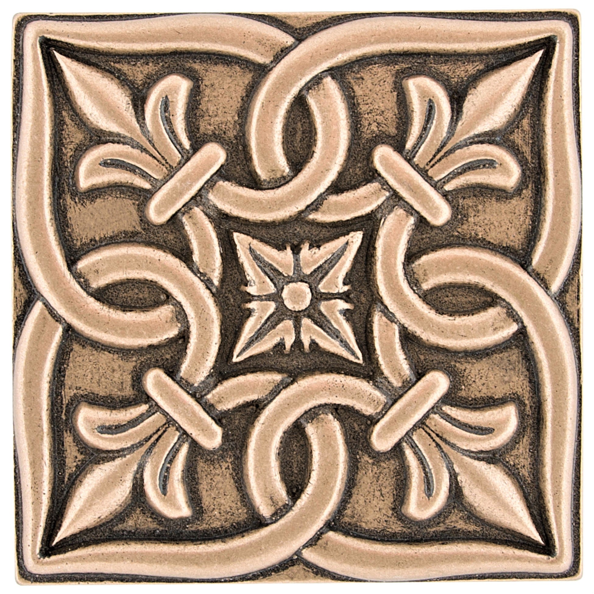 Romance Decorative Metal Insert Tile Bronze 4" x 4" - TilesnThings ...