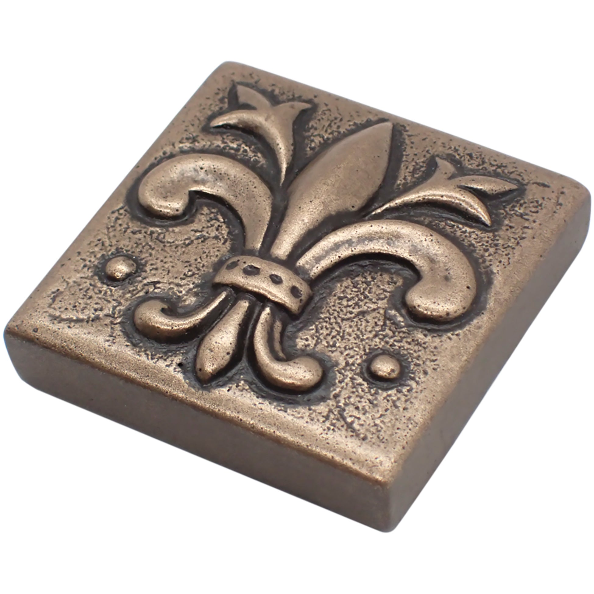 Fleur de Lis - Metal Insert Tile Bronze 2x2 - TilesnThings | Online ...